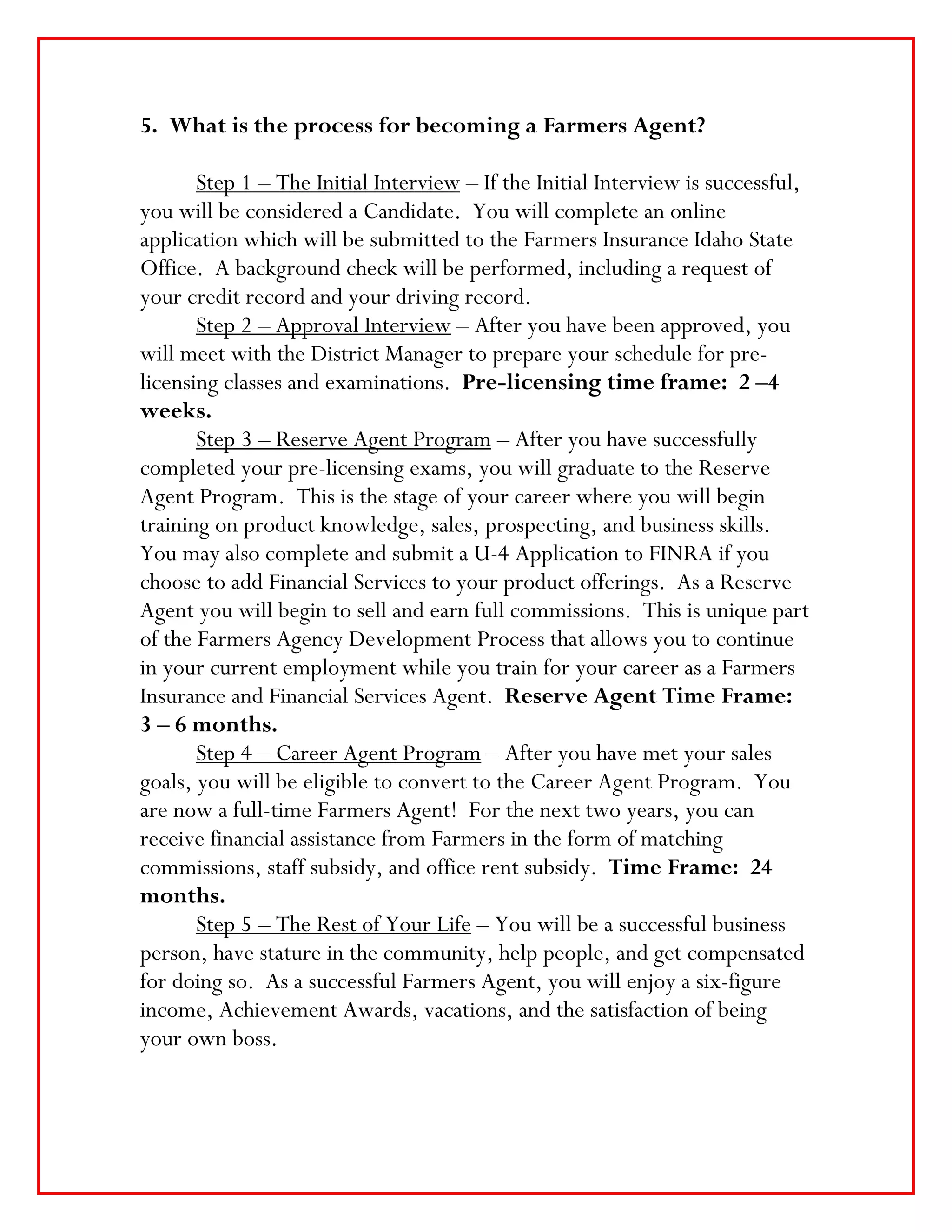 The farmers agency ownership program boise | PDF