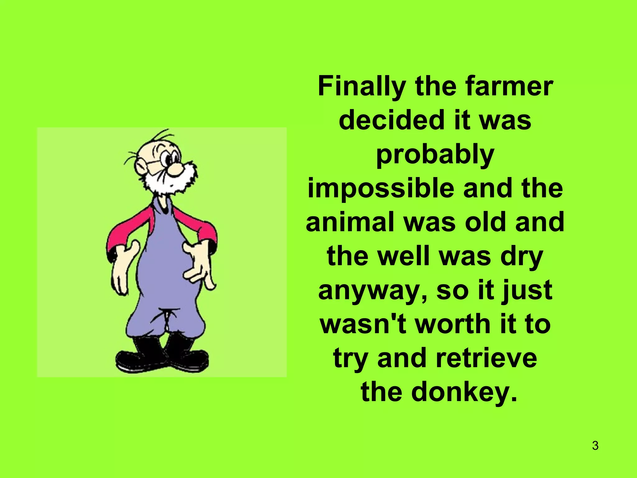 The Farmer's Donkey...A Fable With A Moral | PPT