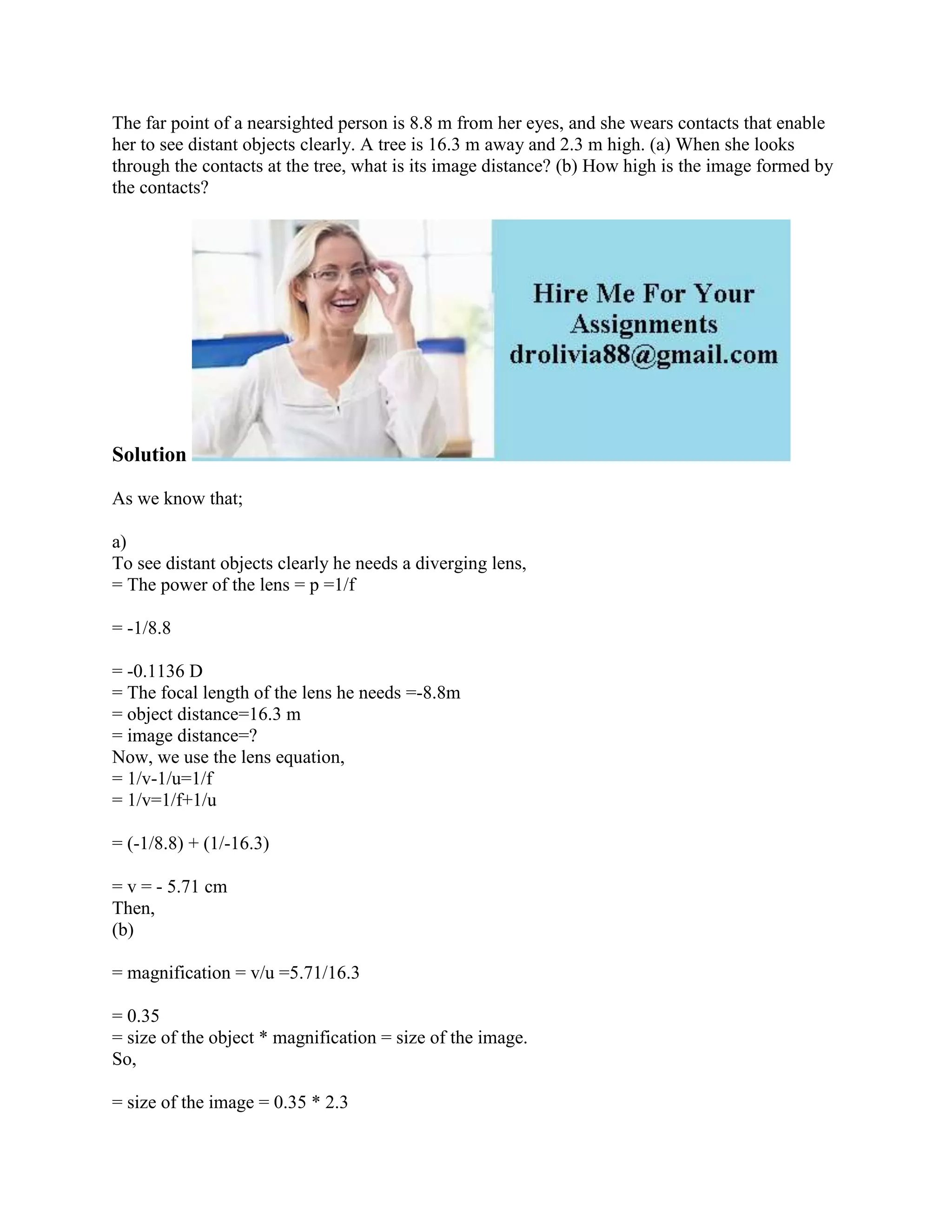 The far point of a nearsighted person is 8-8 m from her eyes- and she.docx