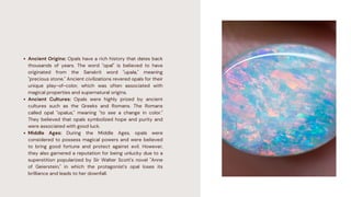 The Fascinating History of Opals Gemstone | PDF