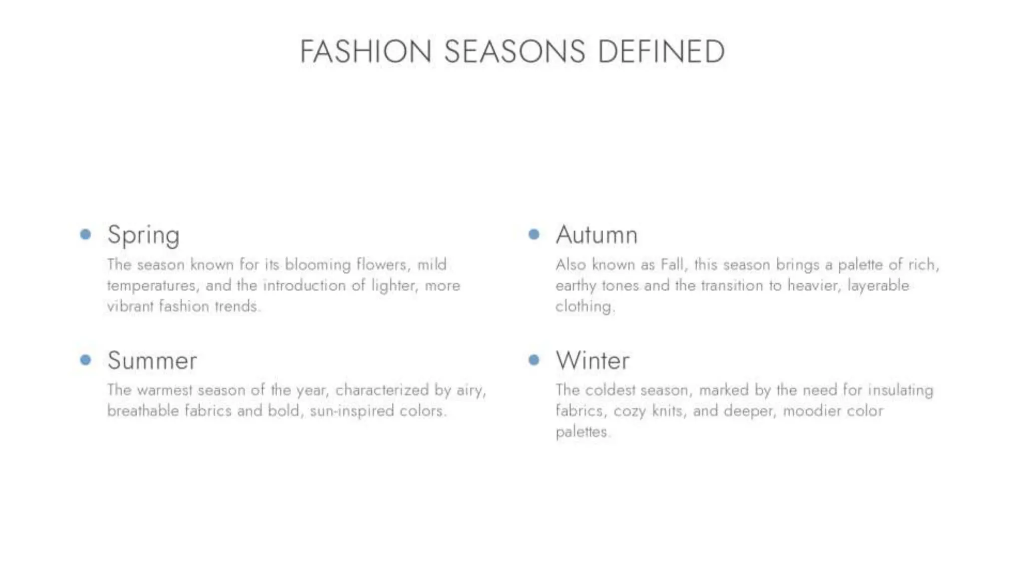 The Fashion Seasons Explained - RetailBoss | PPTX