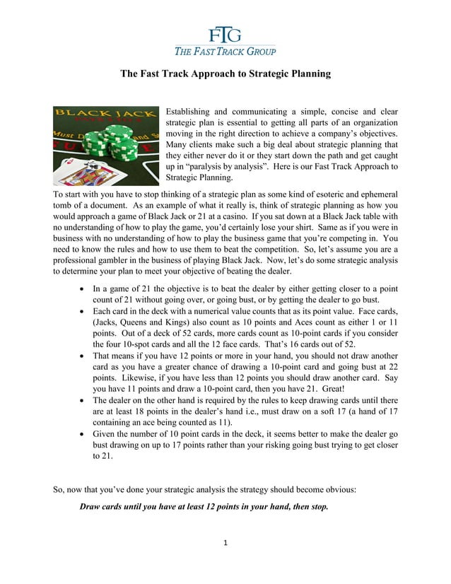 The fast track approach to strategic planning | PDF