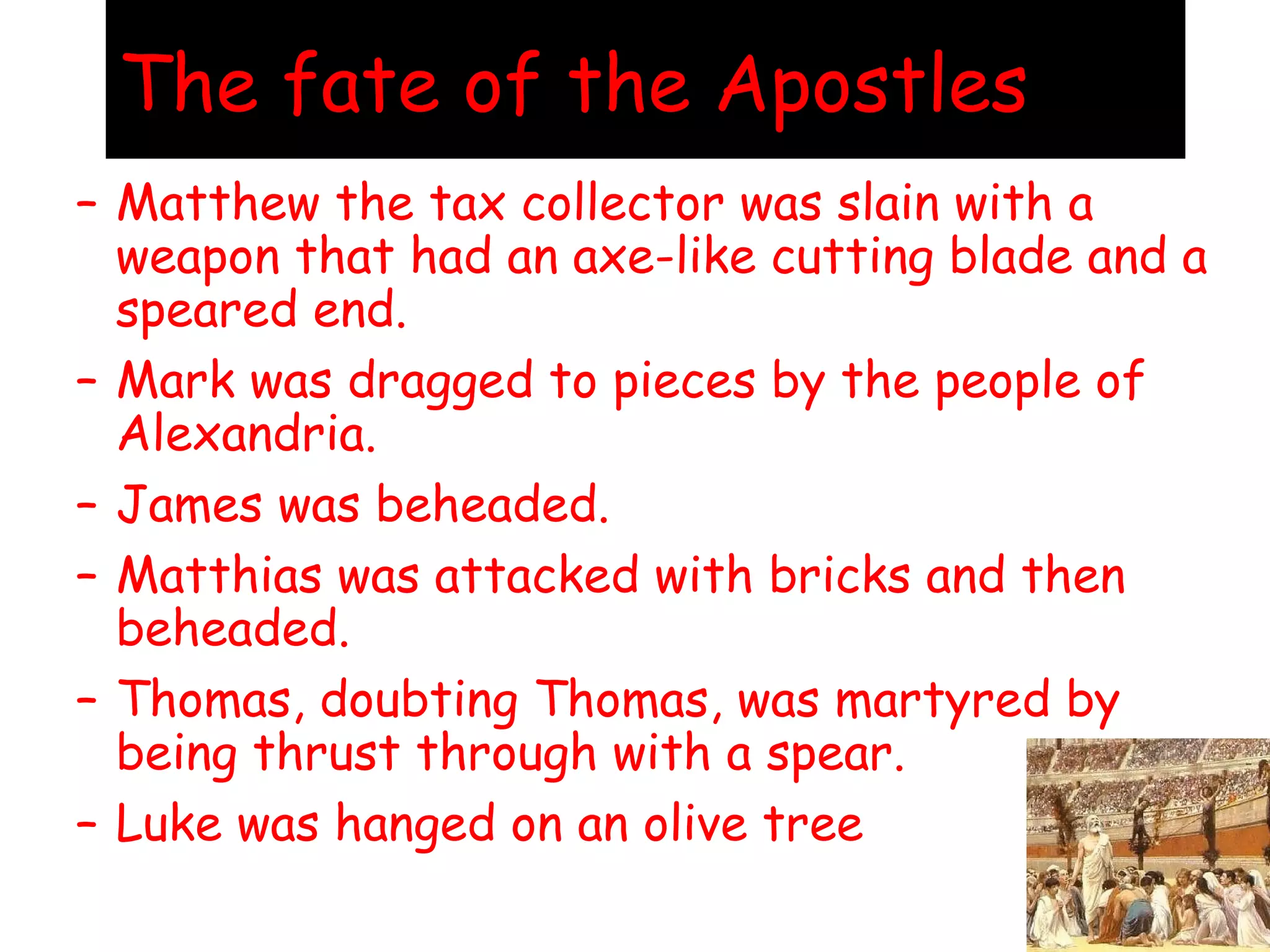 The fate of the apostles | PPT