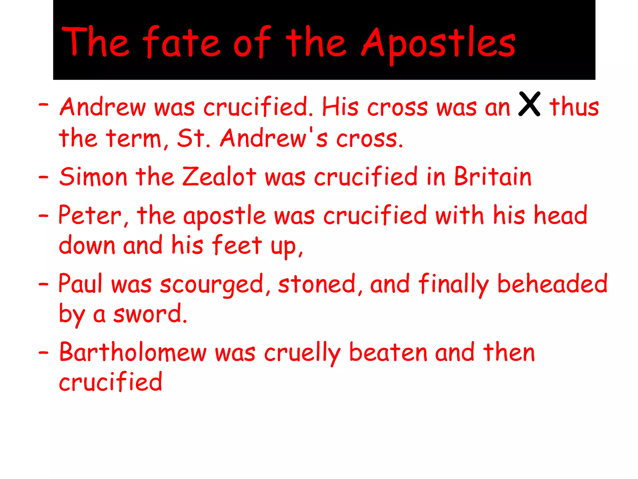 The fate of the apostles | PPT