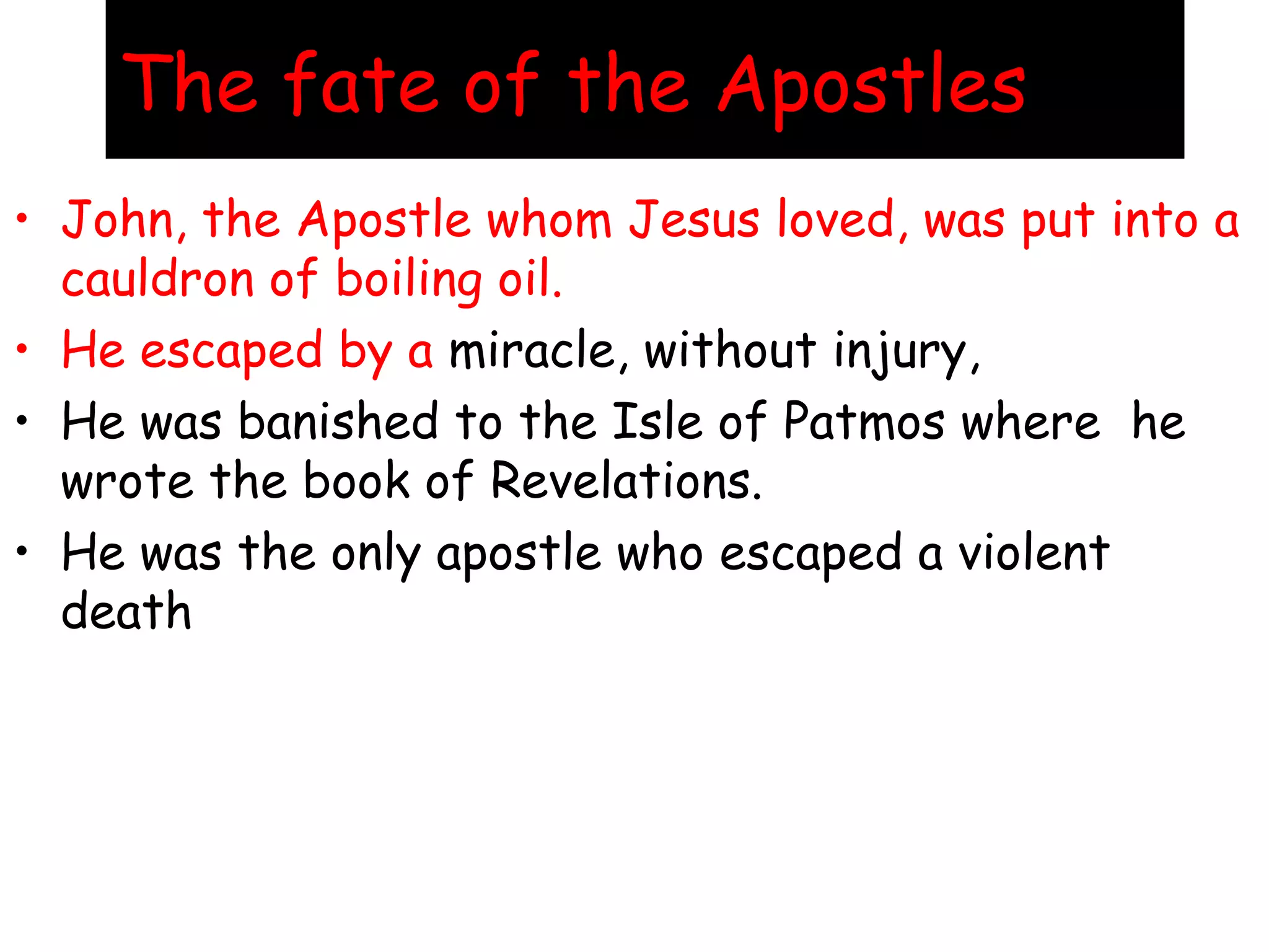 The fate of the apostles | PPT
