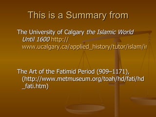 The fatimids and the mamluks | PPT
