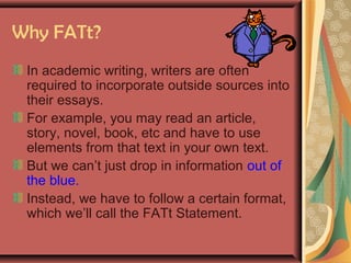 The FATt Statement | PPT