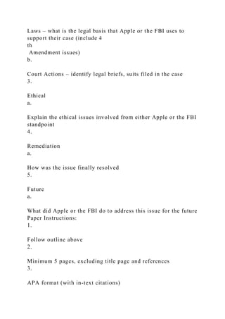 The FBI and Apple had a dispute over the unlocking of terrorists’ ce.docx