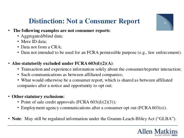 The FCRA, ECOA and the Consumer Financial Protection Bureau