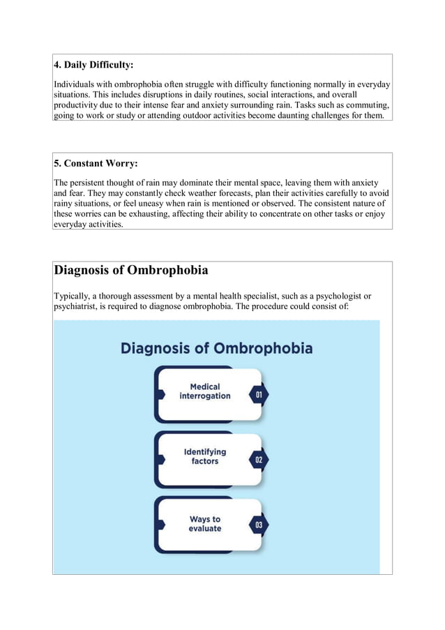 Ombrophobia: Symptoms, Causes, and Treatments for the Fear of Rain | PDF
