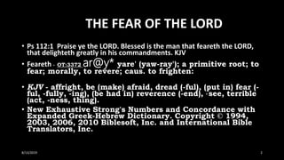 The Fear of the Lord | PPT