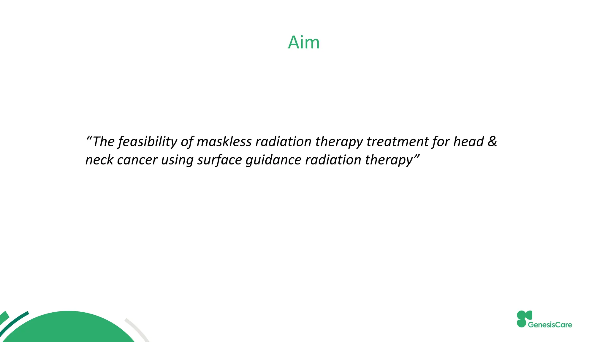 The feasibility of maskless radiation therapy for head and neck cancer ...