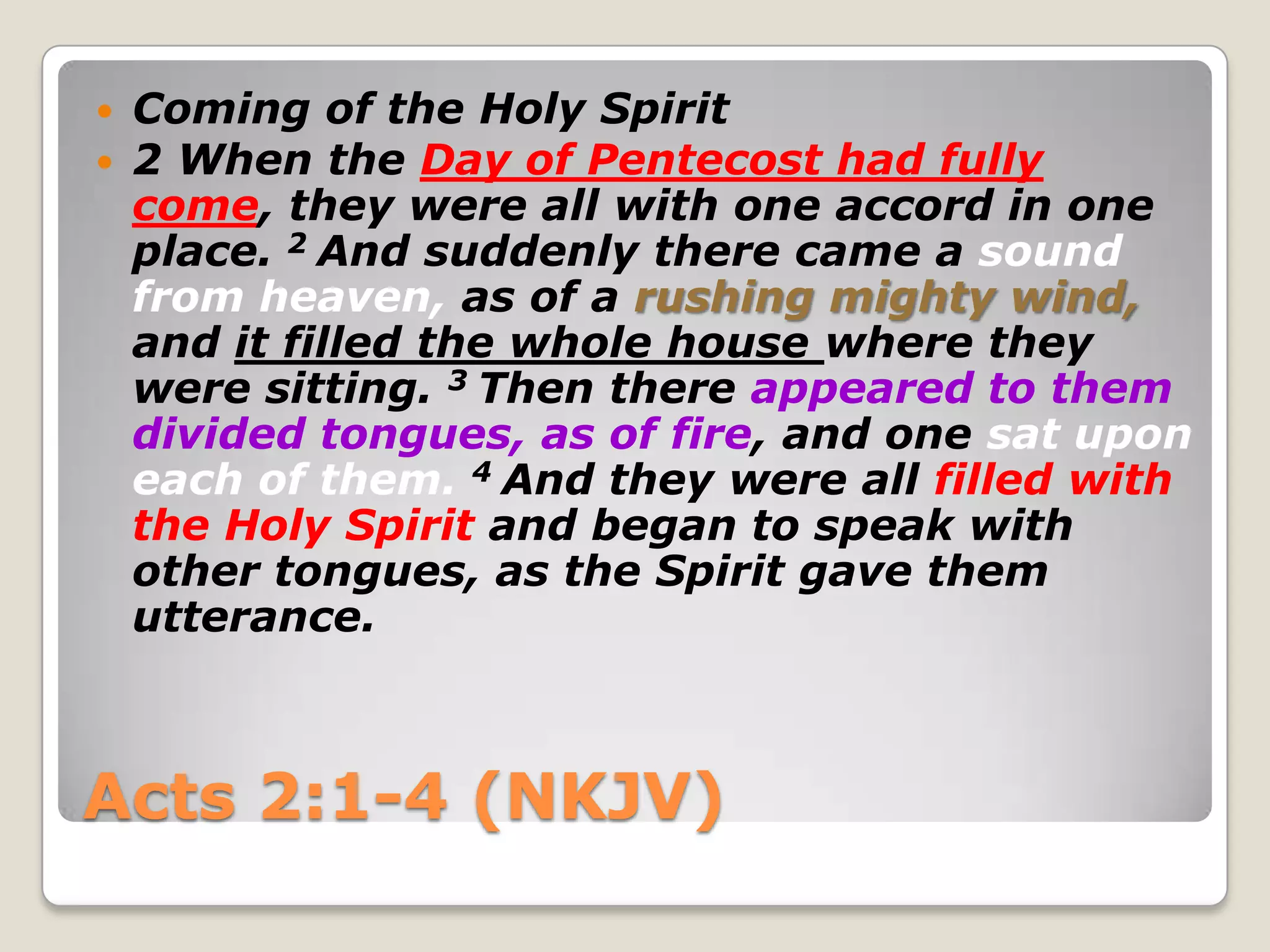 The feast of pentecost | PPTX