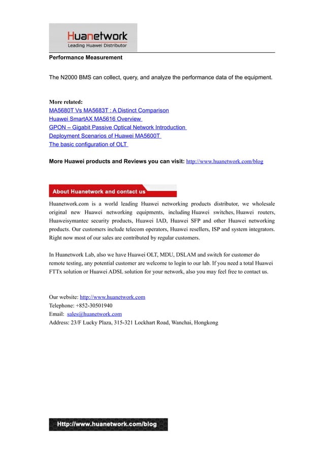 The feature of huawei ma5600 | PDF