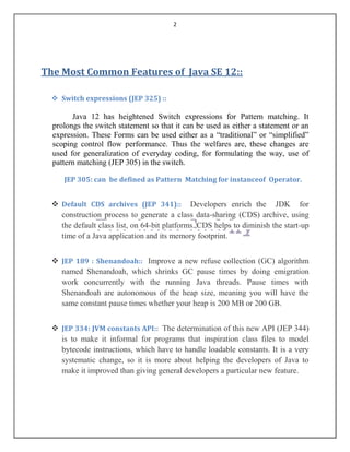The features of java 11 vs. java 12 | PDF