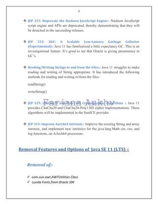 The features of java 11 vs. java 12 | PDF