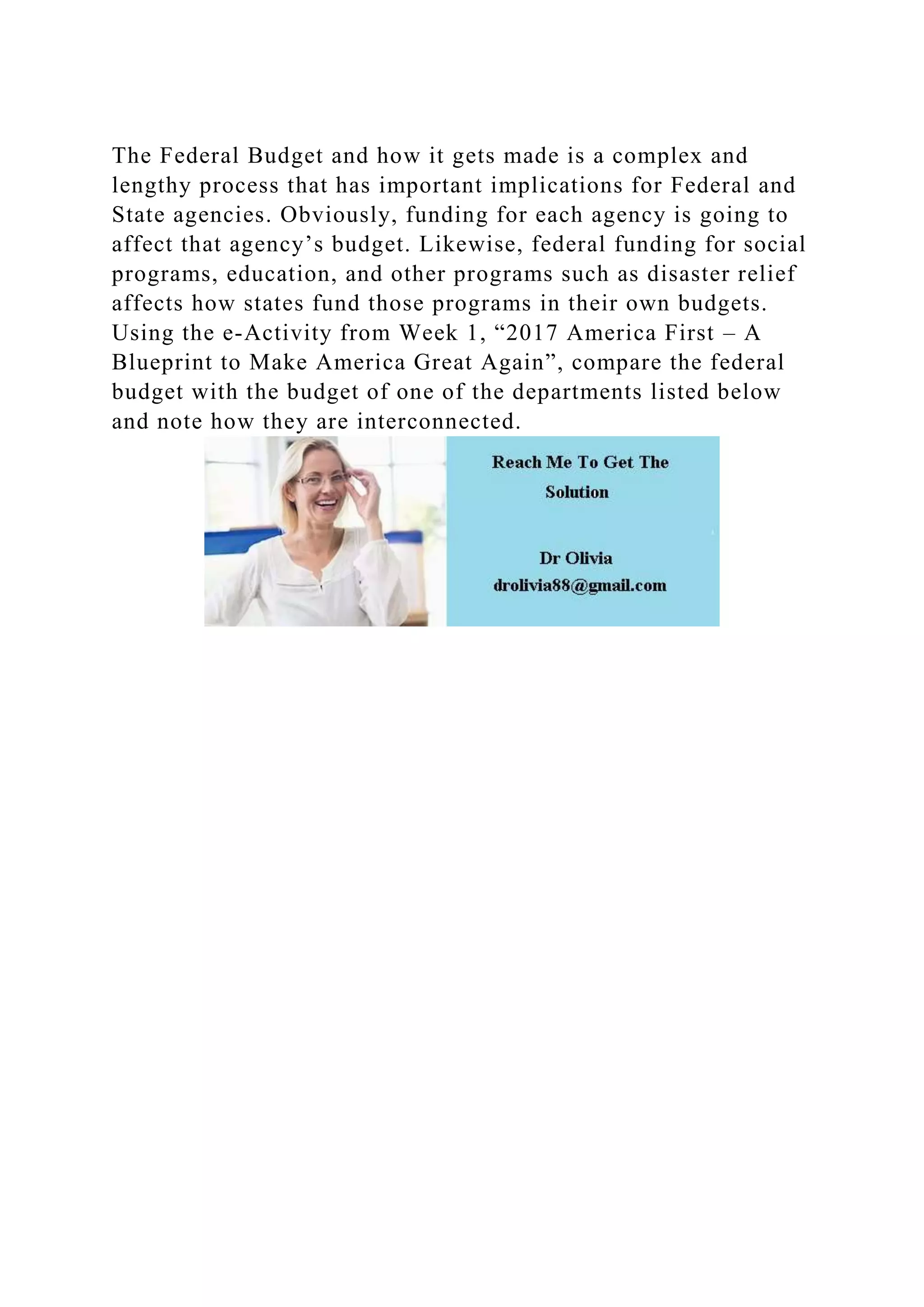 The Federal Budget and how it gets made is a complex and lengthy pro.docx