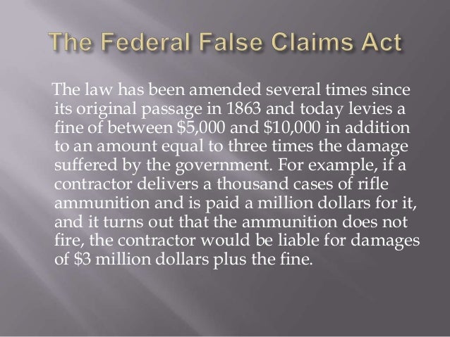 The federal false claims act by victor kubli