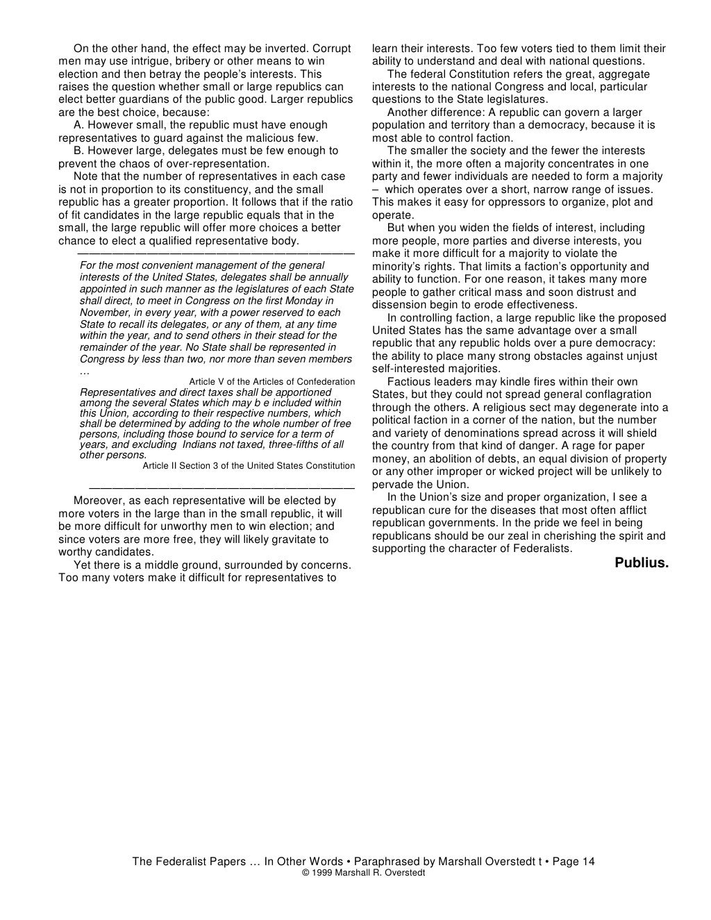 The Federalist Papers (In Modern Language)