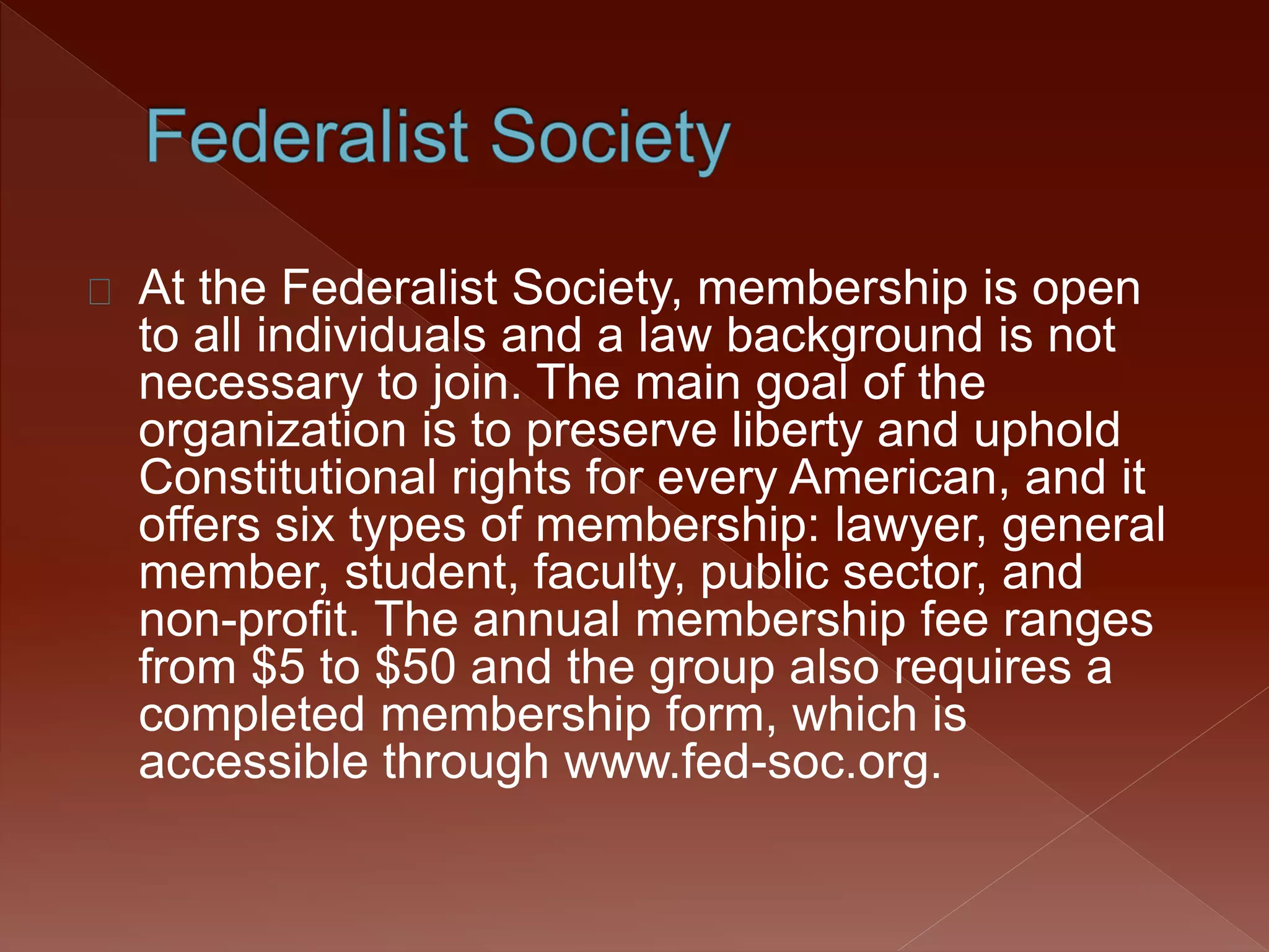 The Federalist Society Membership | PPTX