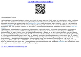 The Federal Reserve System | PPT