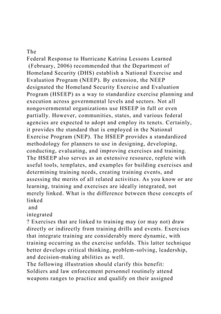 The Federal Response to Hurricane Katrina Lessons Learned (F.docx