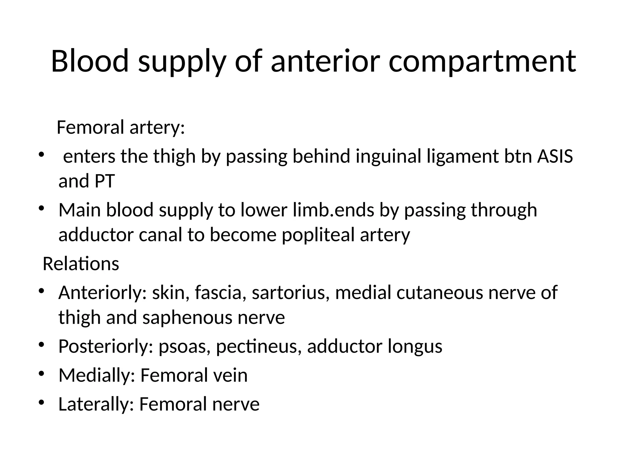 The femoral region including anterior and middle thigh | PPTX