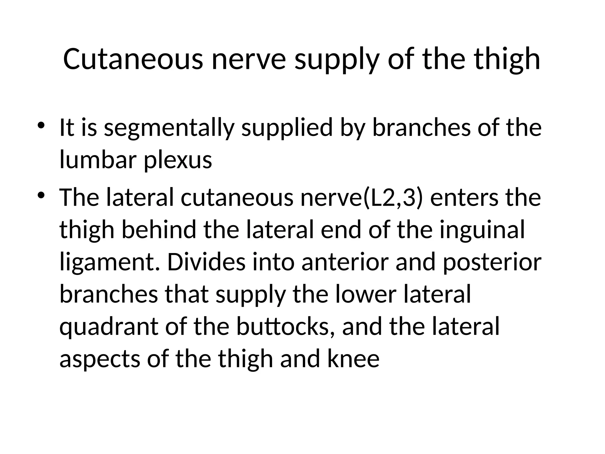 The femoral region including anterior and middle thigh | PPTX