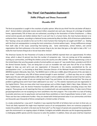 The Feral Cat Population Explosion - December 2010 | DOC