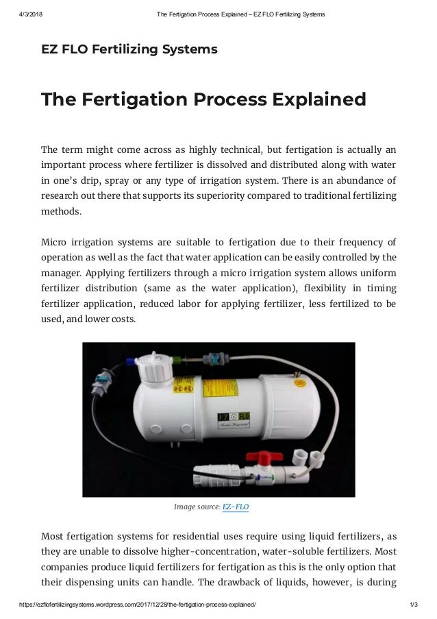 Simple Fertigation System Diagram Fertigation Es Introductio