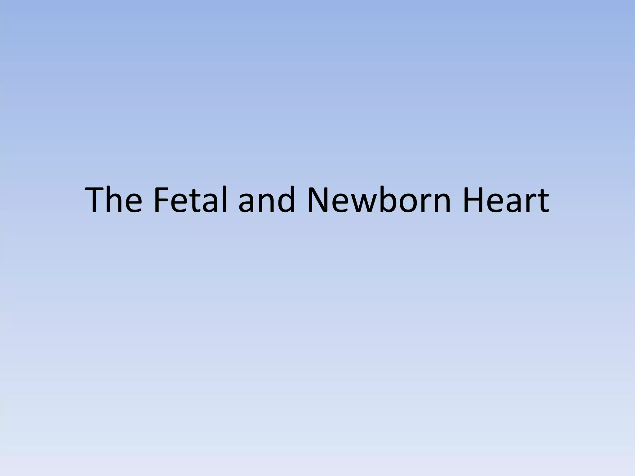 The fetal and newborn heart pdf | PDF
