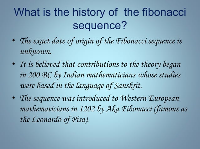 The fibonacci sequence | PPTX | Physics | Science