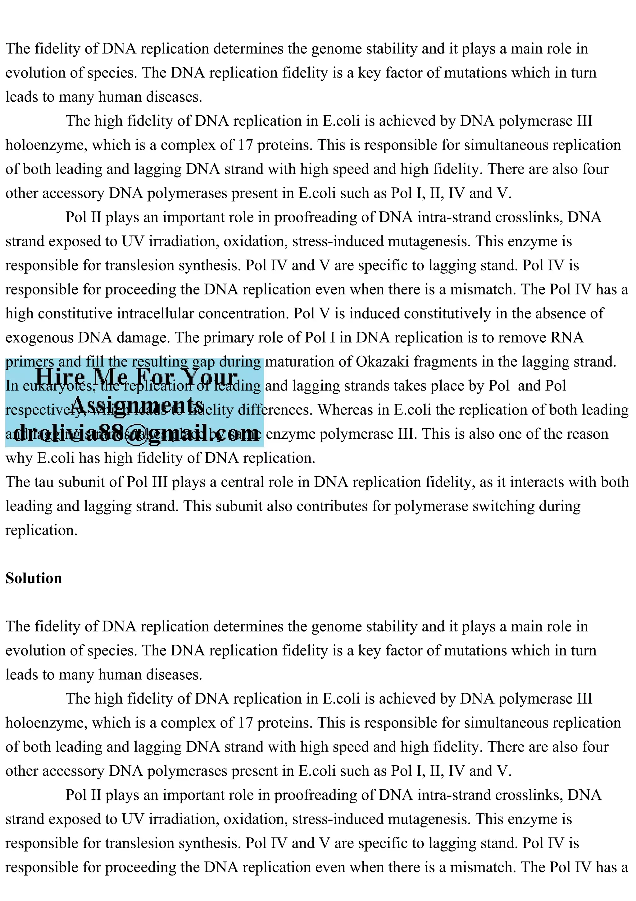 The fidelity of DNA replication determines the genome stability and .pdf