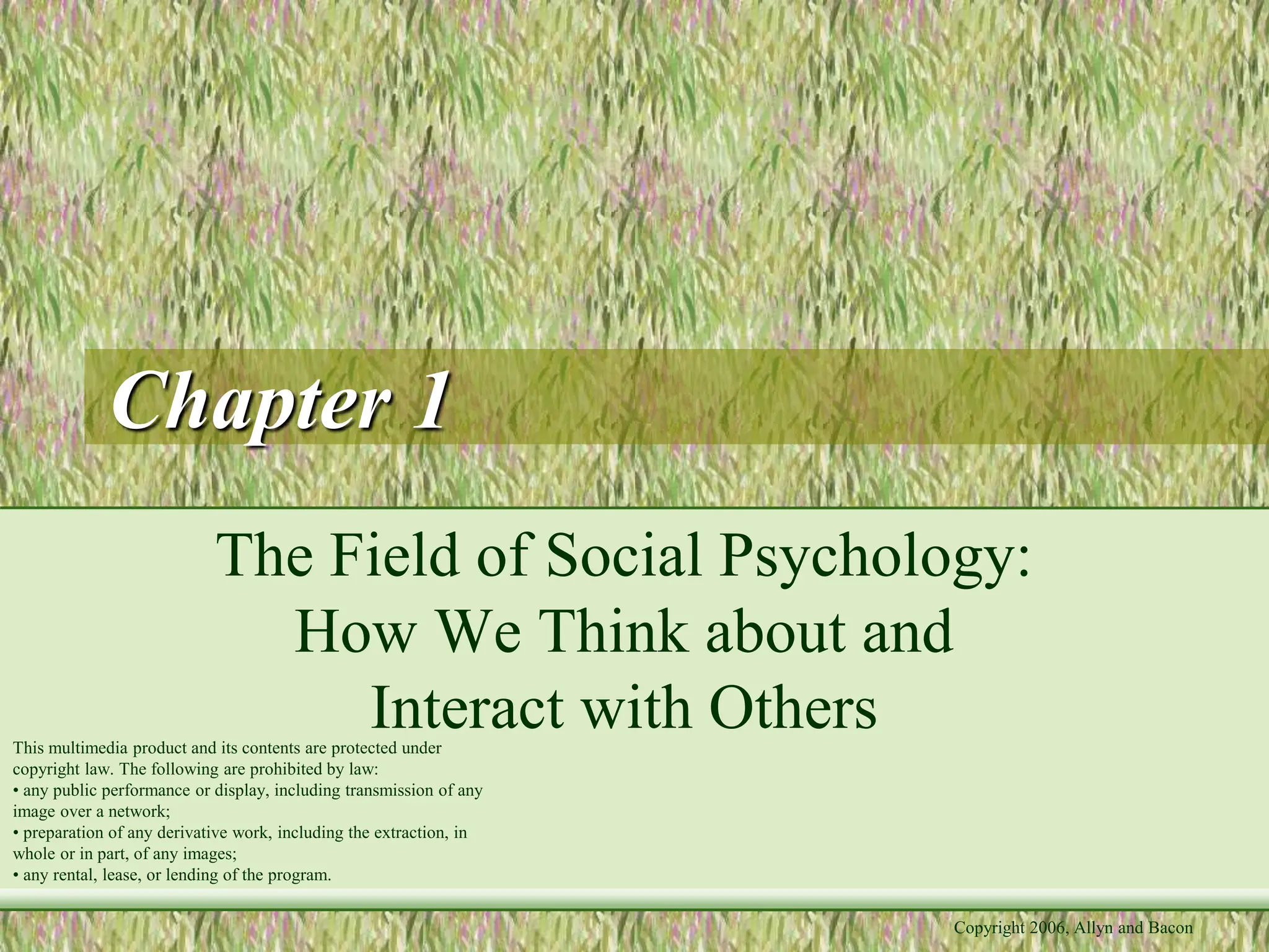 The Field of Social Psychology, full ppt | PPT