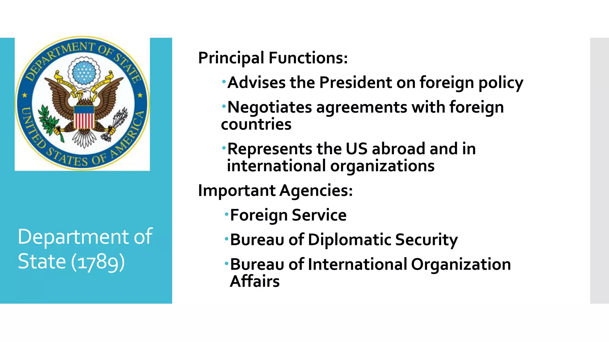 The Fifteen Executive Departments | PPTX