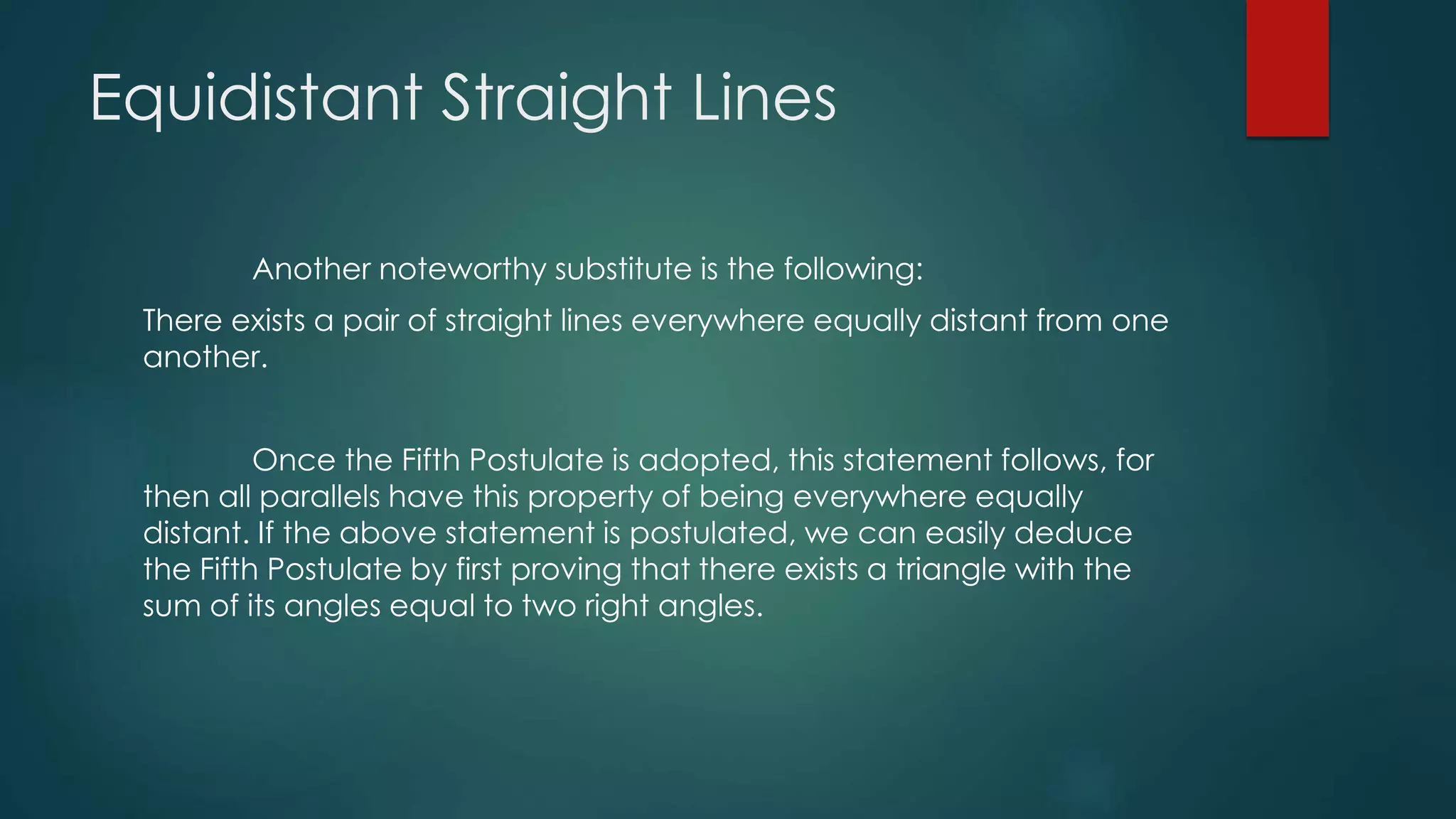 The fifth postulate | PPTX