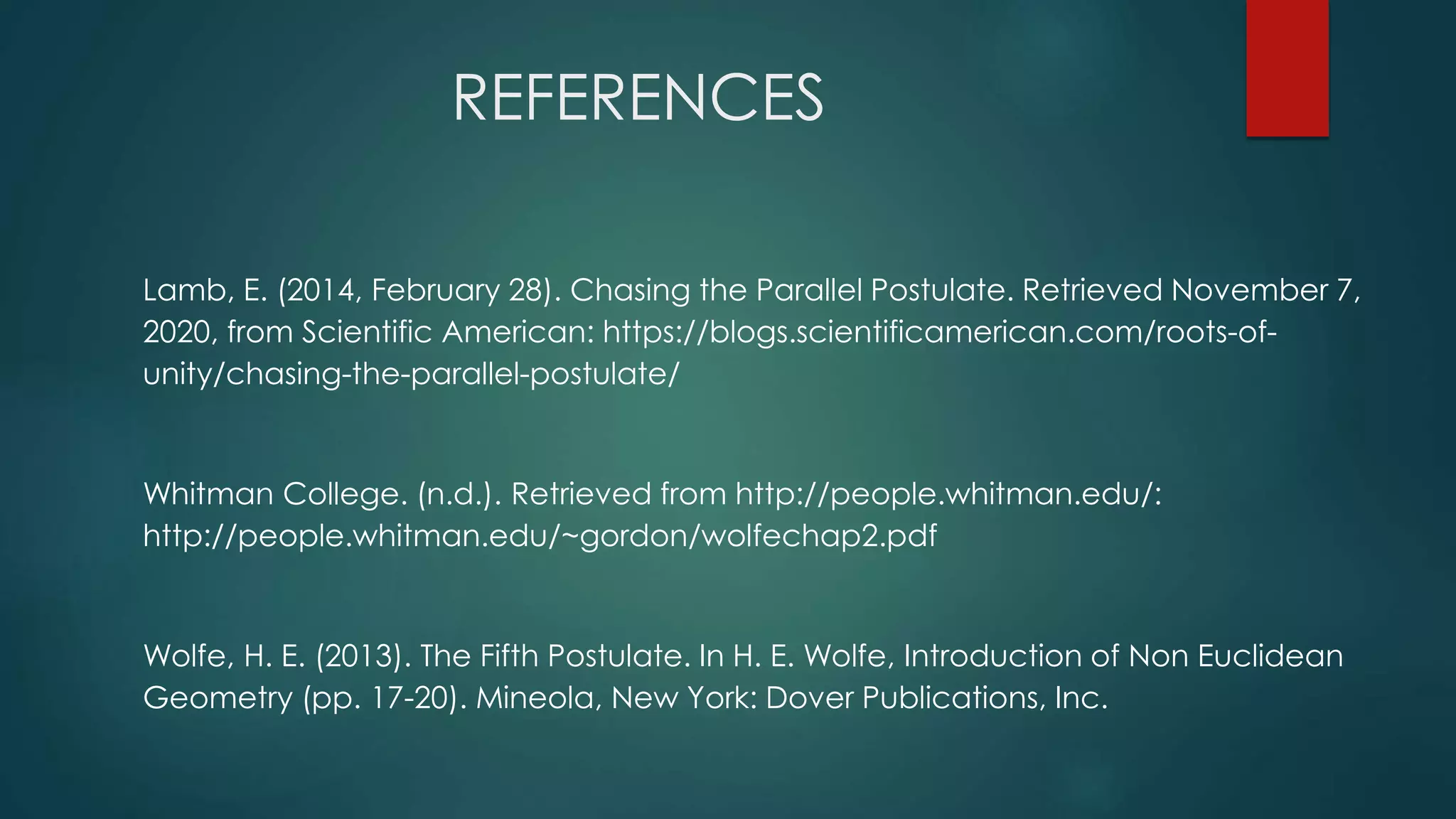 The fifth postulate | PPTX