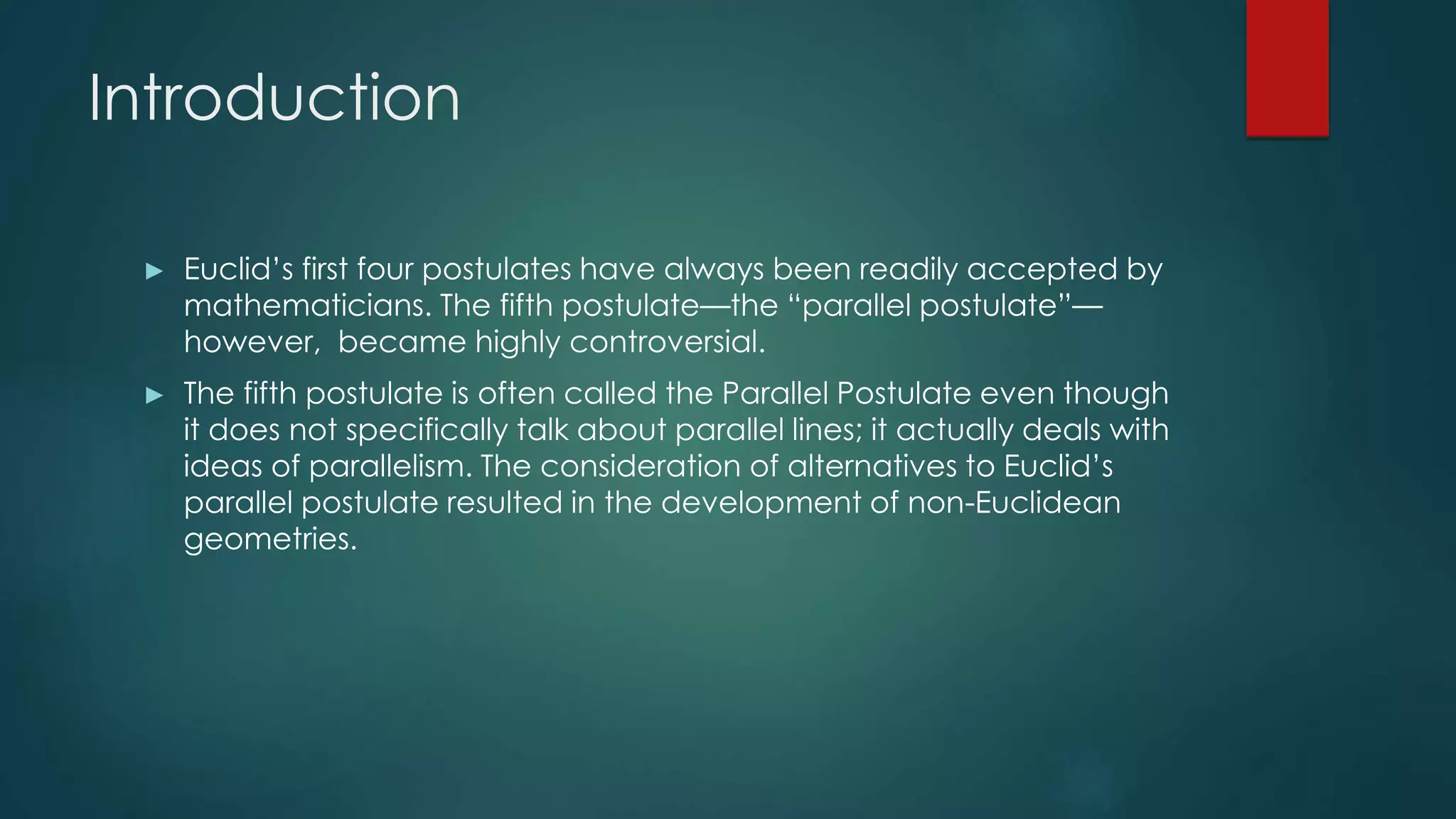 The fifth postulate | PPTX