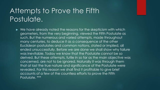 The fifth postulate | PPTX | Physics | Science