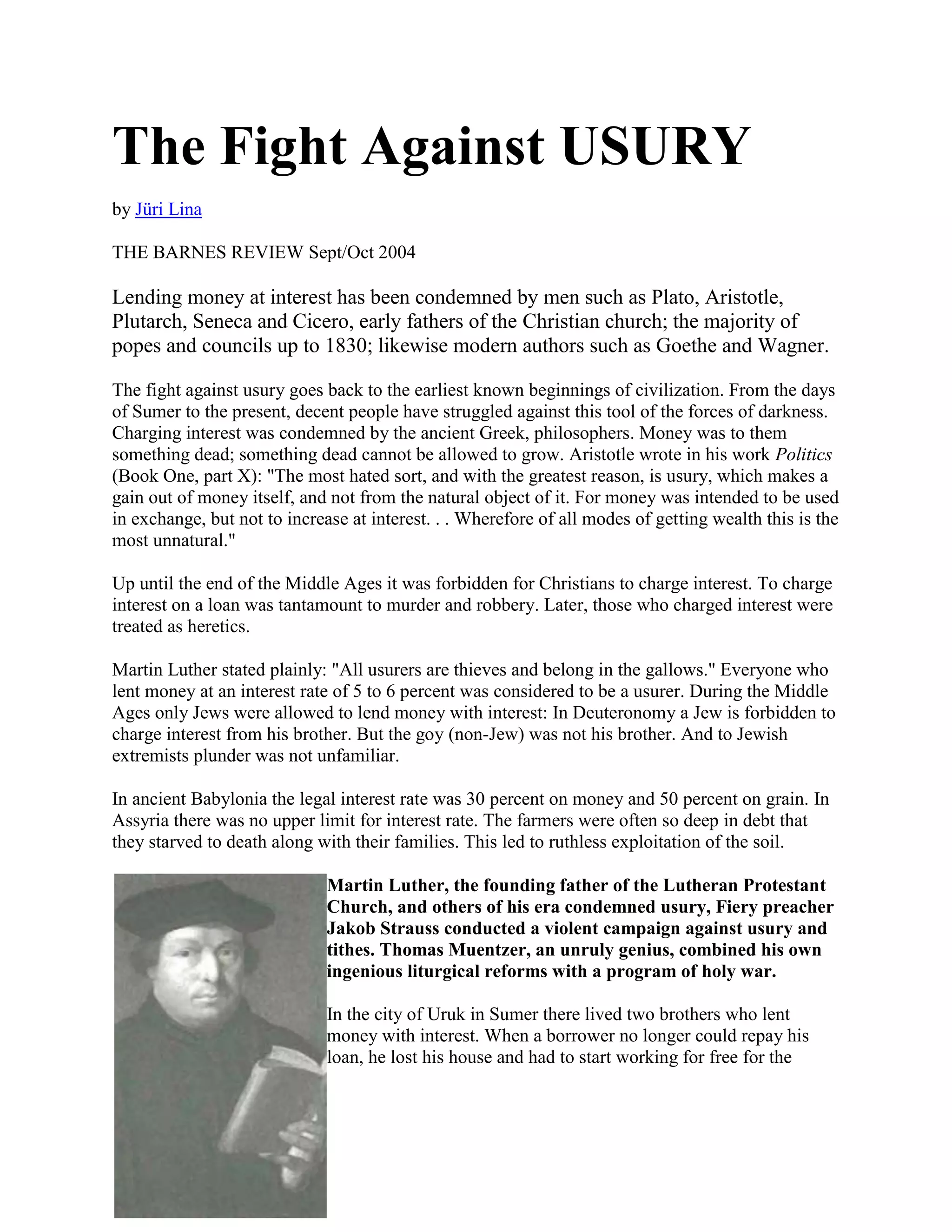 The fight against usury | DOCX