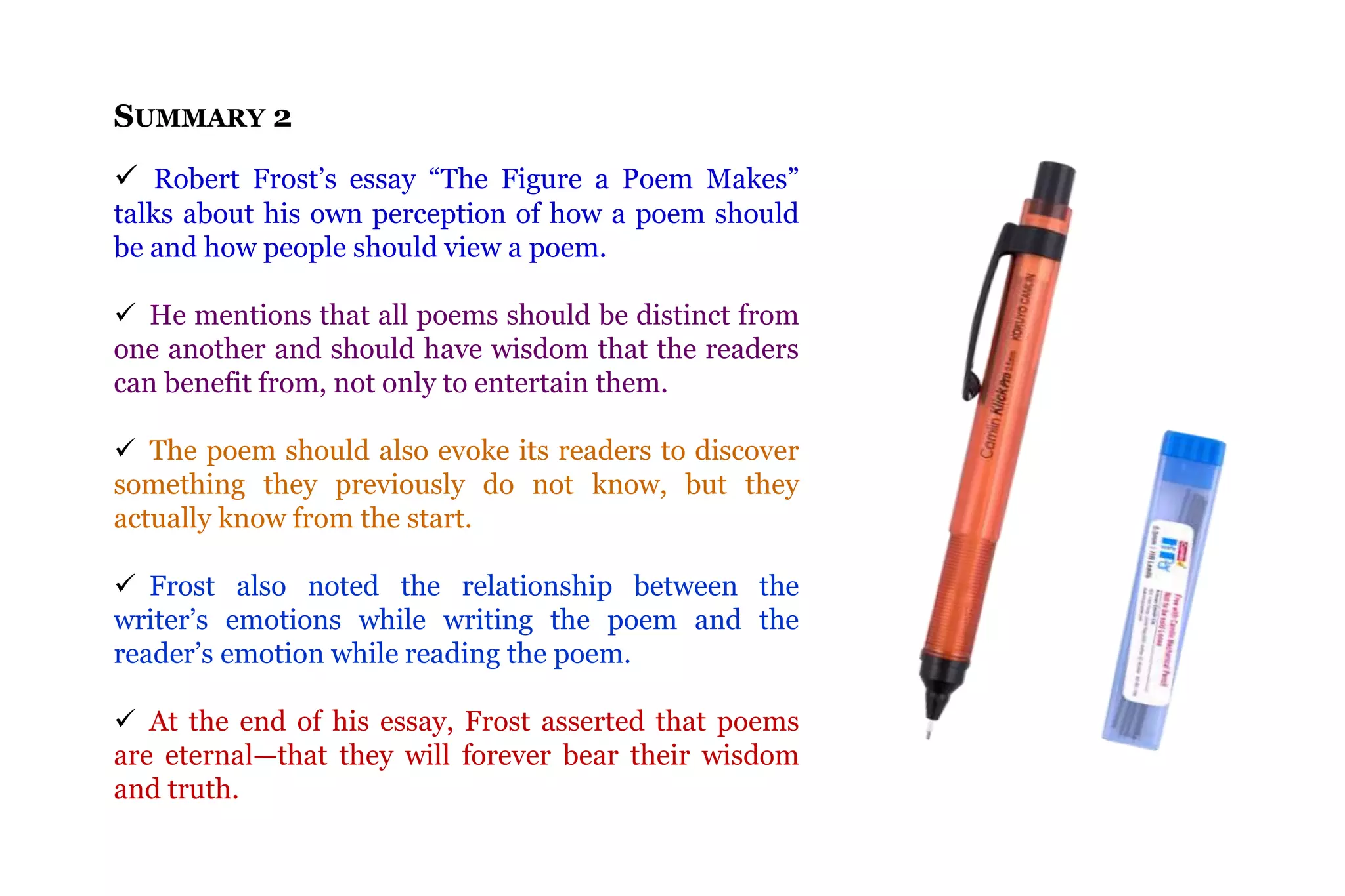 The figure a poem makes by Robert Frost | PPTX