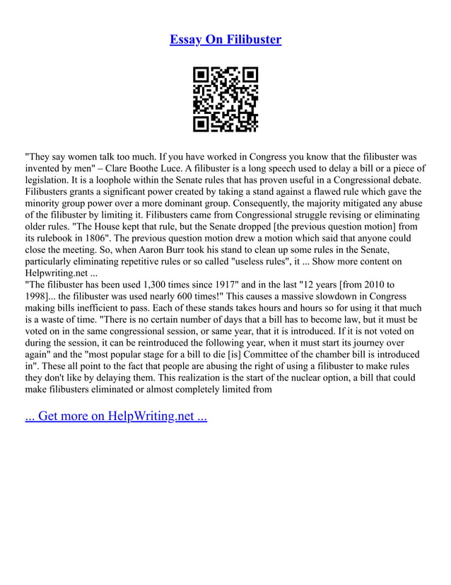 The Filibuster | PDF