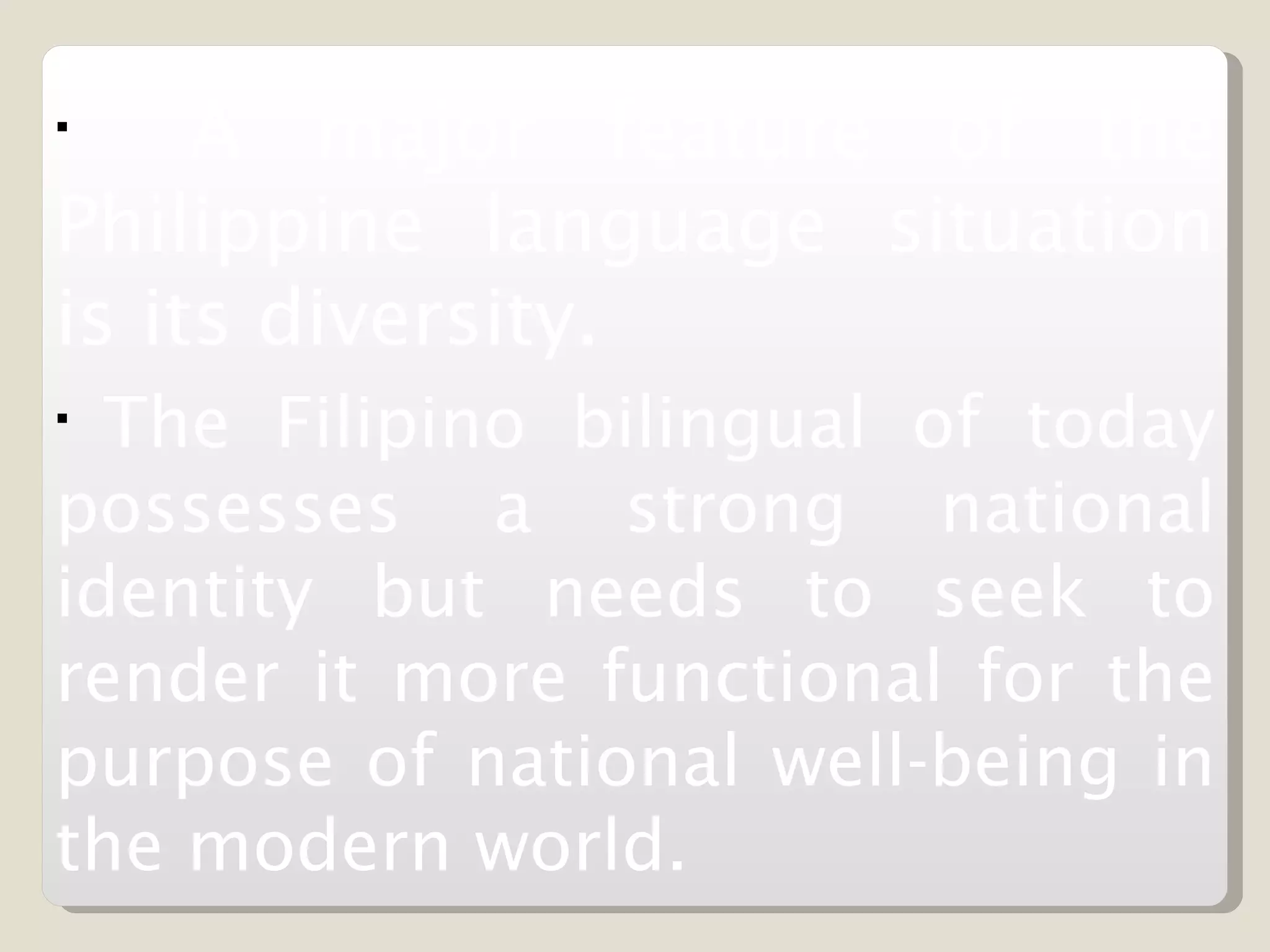 The filipino bilingualism from a sociolingustic perspective | PPT