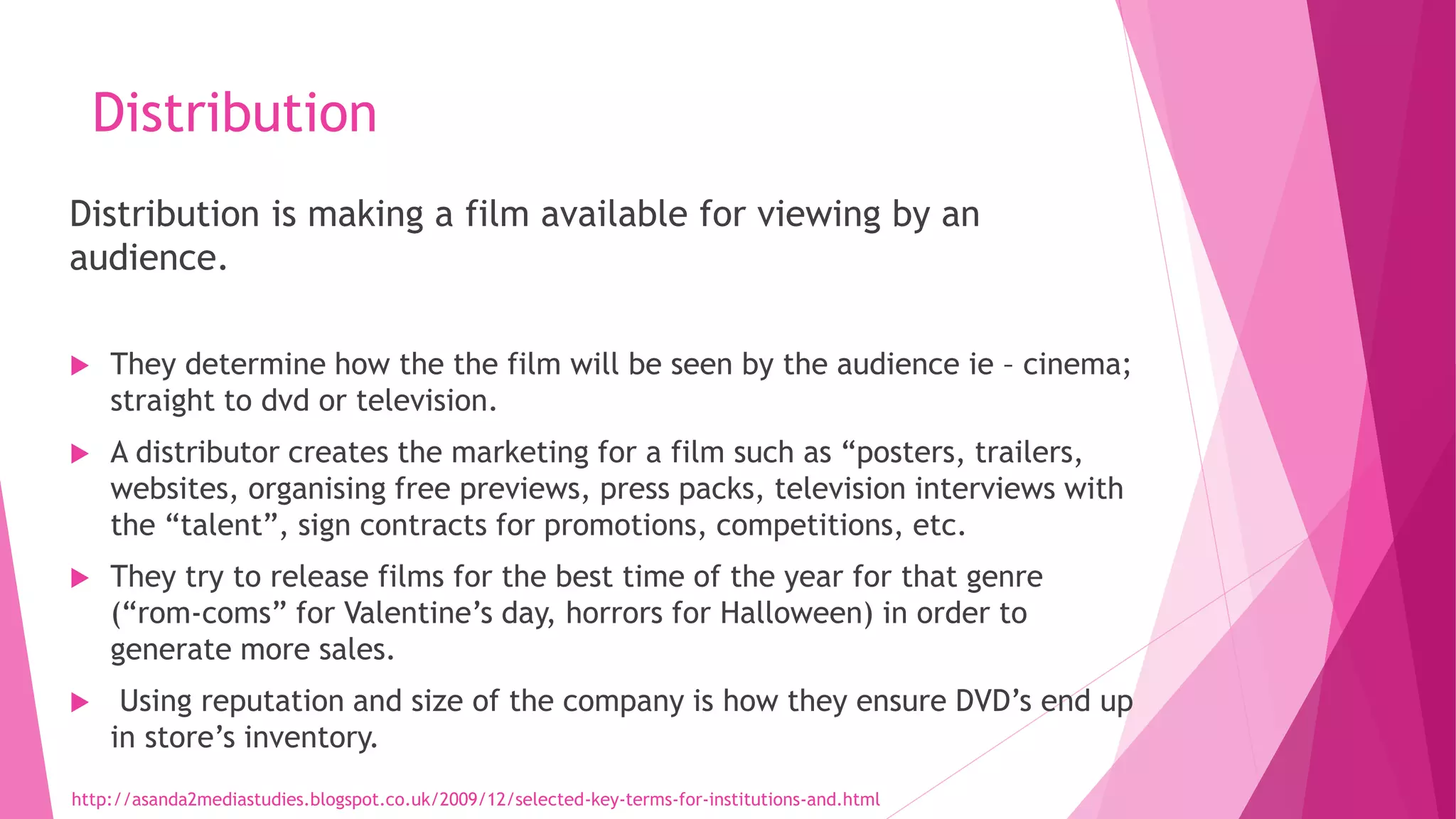 The film industry | PPTX