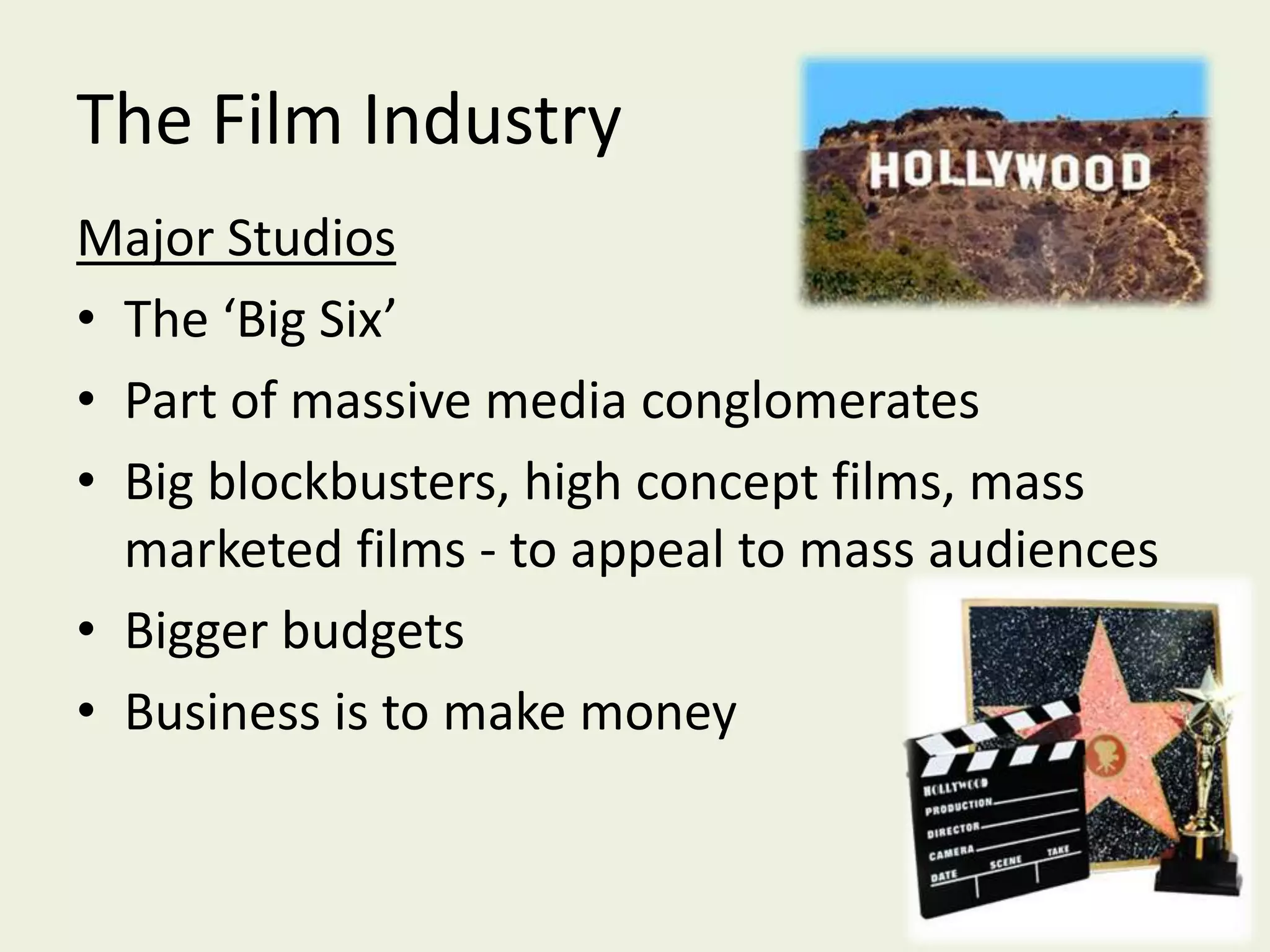 The film industry overview lesson slides | PPTX