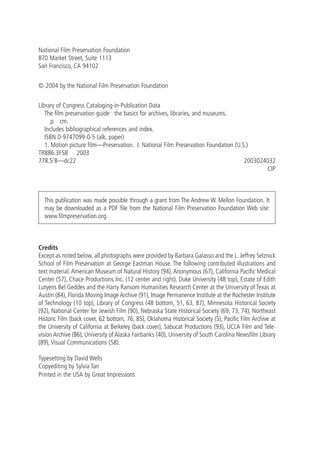 The Film Preservation Guide | PDF