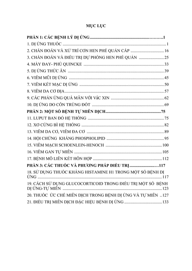 Hướng dẫn chẩn đoán và điều trị các bệnh về dị ứng – miễn dịch lâm sàng | PDF