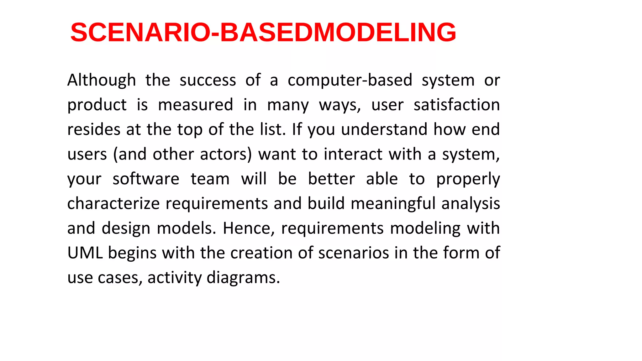 CHAPTER 6 REQUIREMENTS MODELING: SCENARIO based Model , Class based moddel | PPT