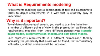 CHAPTER 6 REQUIREMENTS MODELING: SCENARIO based Model , Class based moddel | PPT