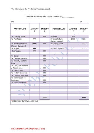 The final accounts | PDF